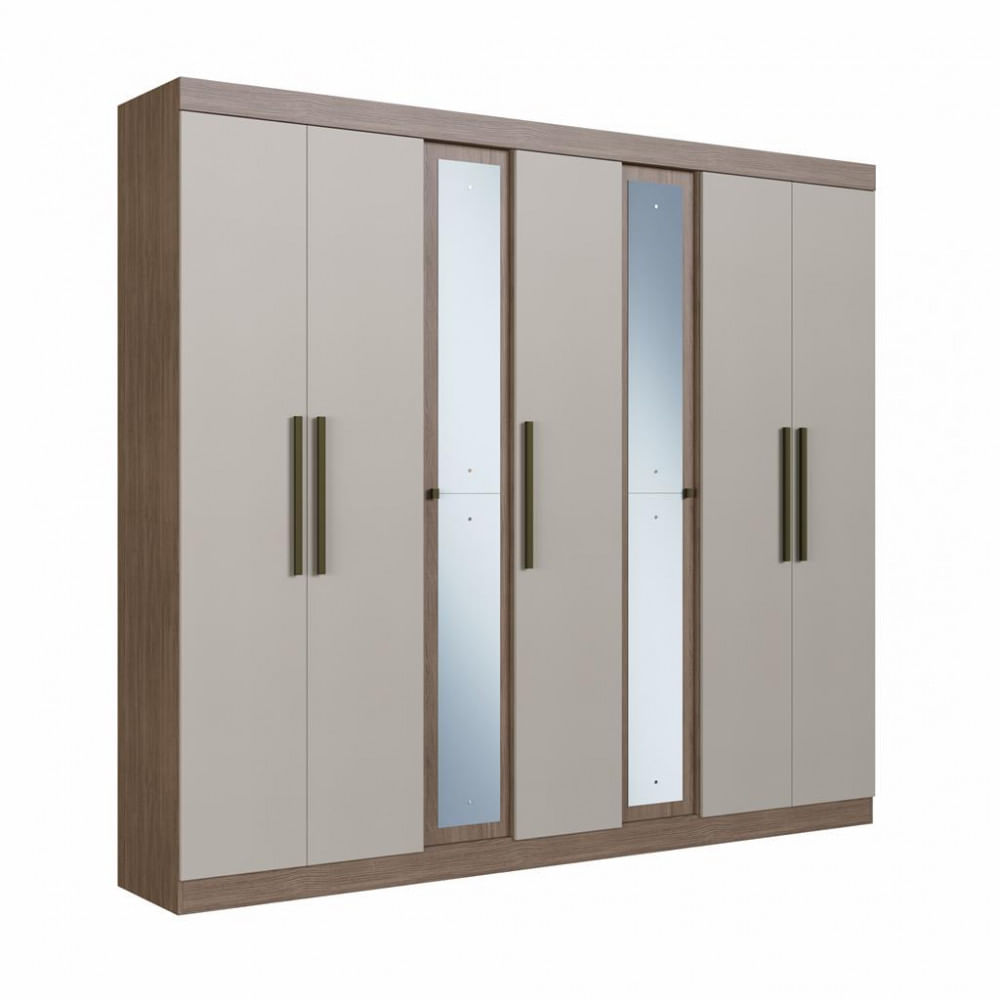 Guarda Roupa Com Espelho Casal 7 Portas 2 Gavetas Mônaco Faimec - Carrefour