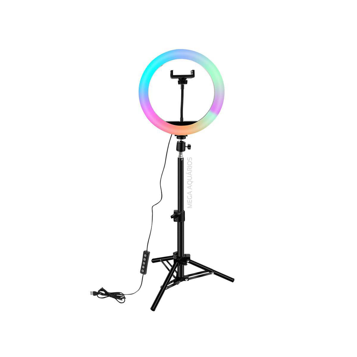 Iluminador Ringlight Colorida Rgb Grande 30cm Rgb33 - Carrefour