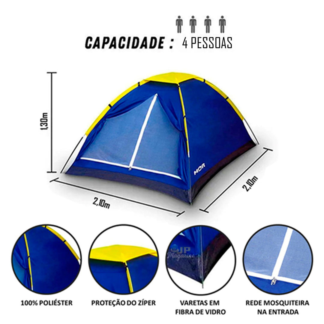Kit Camping Barraca Iglu 4 Pessoas + Colchão Casal Inflável Mor Life ...