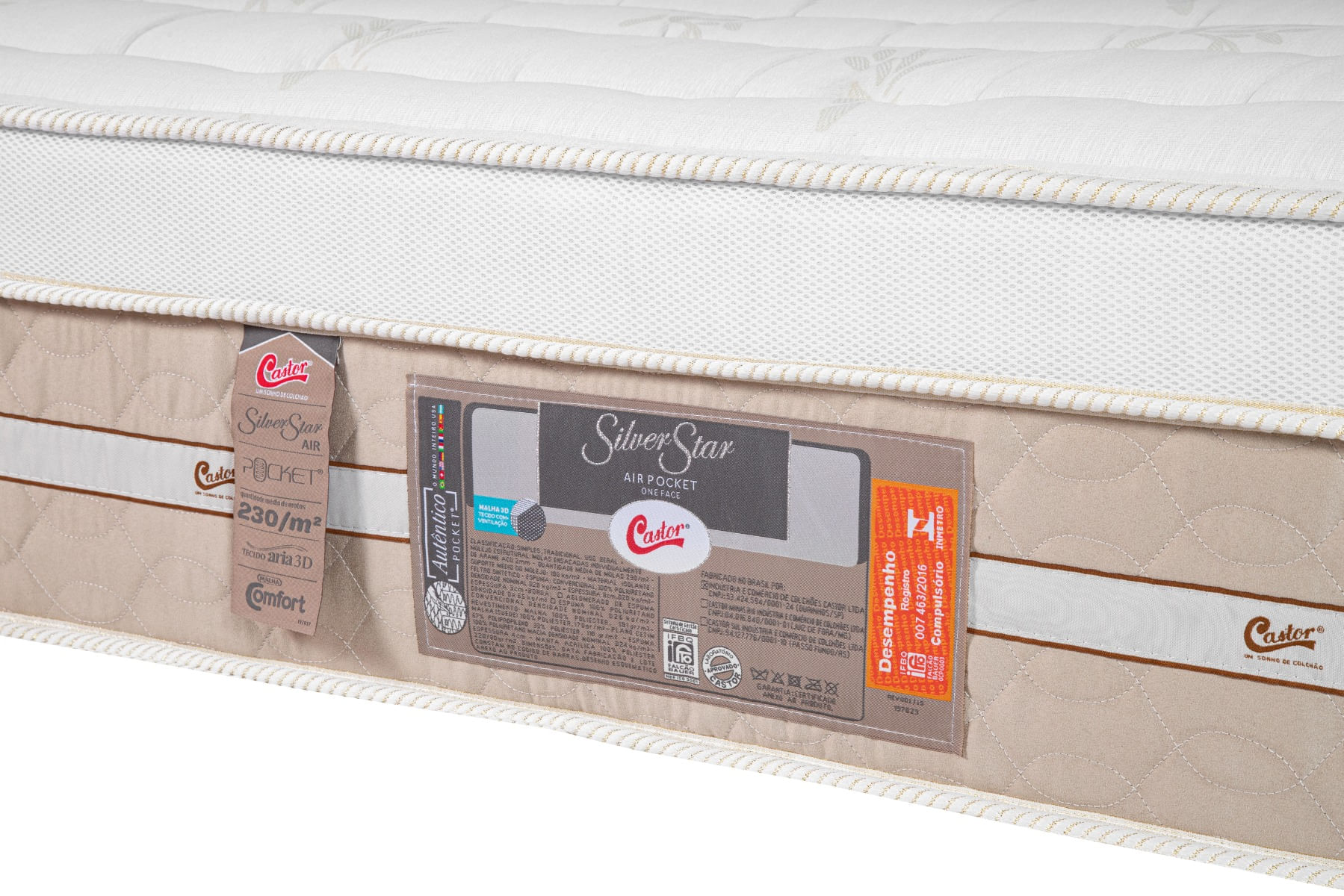 Colchão Castor Queen Size Molas Ensacadas Silver Star AIR One Face ...
