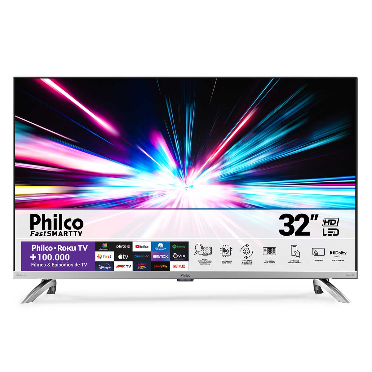 Smart Tv Philco 32” Ptv32g7pr2csblh Roku TV Dolby Audio Led Bivolt ...