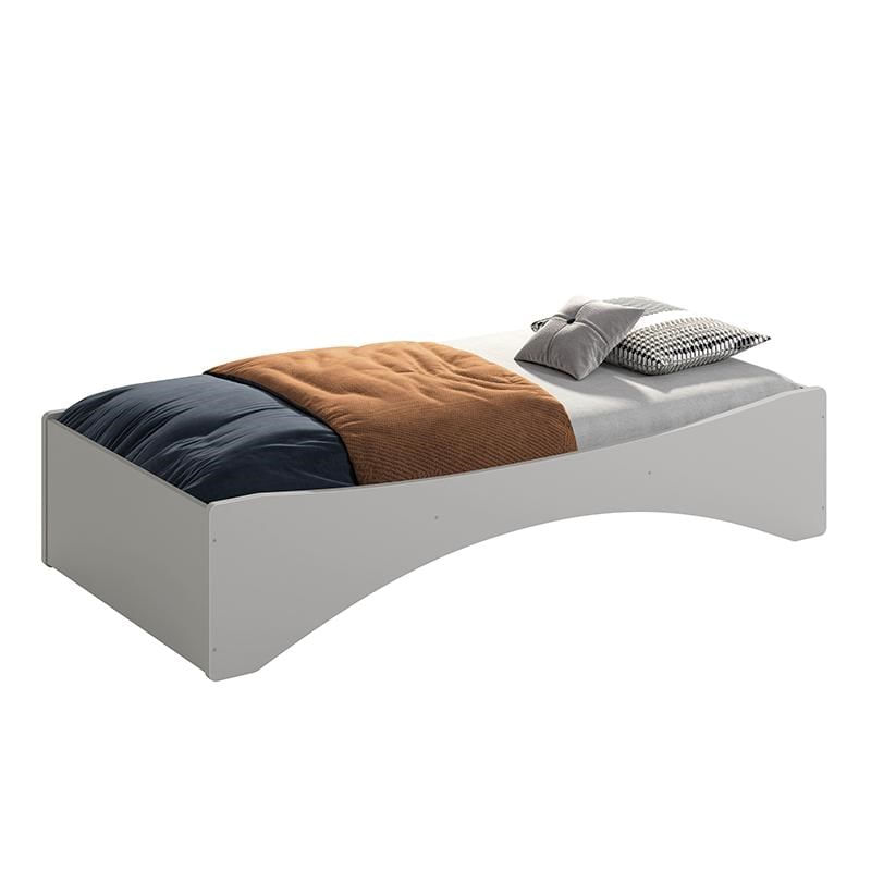 Cama Evolutiva 2 Em 1 Luna Cinza Fosco Com Proteção Lateral Lisa ...