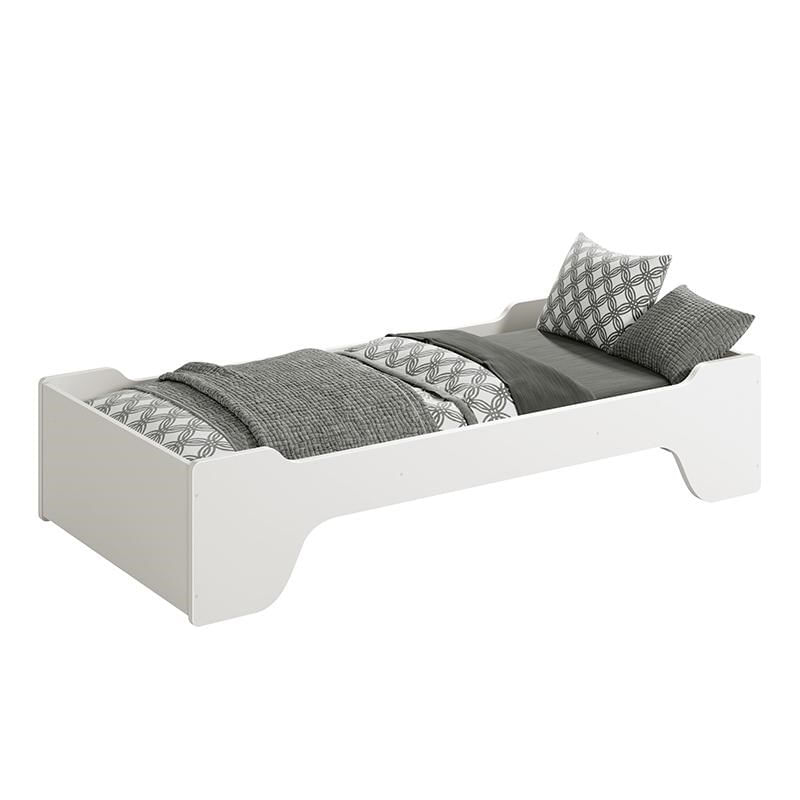 Cama Evolutiva 2 Em 1 Zaki Branco Fosco Com 2 Kits Proteção Lateral ...