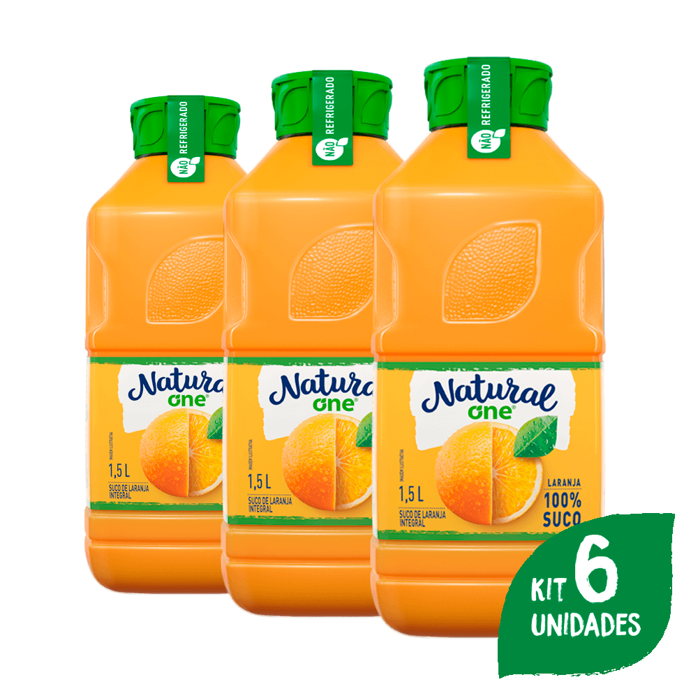 Pack Com 6 Sucos De Laranja Integral 1,5l Ambiente - Natural One ...