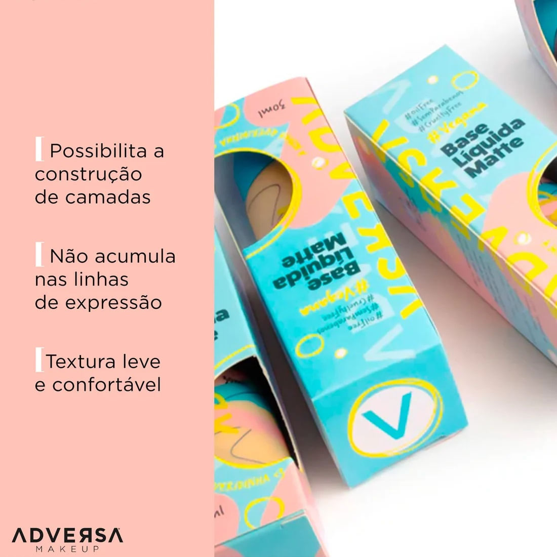 Base Líquida Matte Vegana 100 30g - Adversa - Carrefour