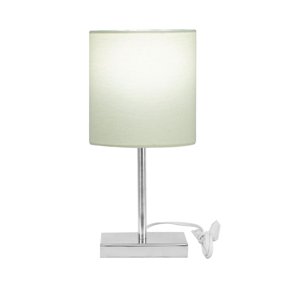 Abajur Eros Touch Cilindrico Bege Com Base Quadrada De Inox - Carrefour