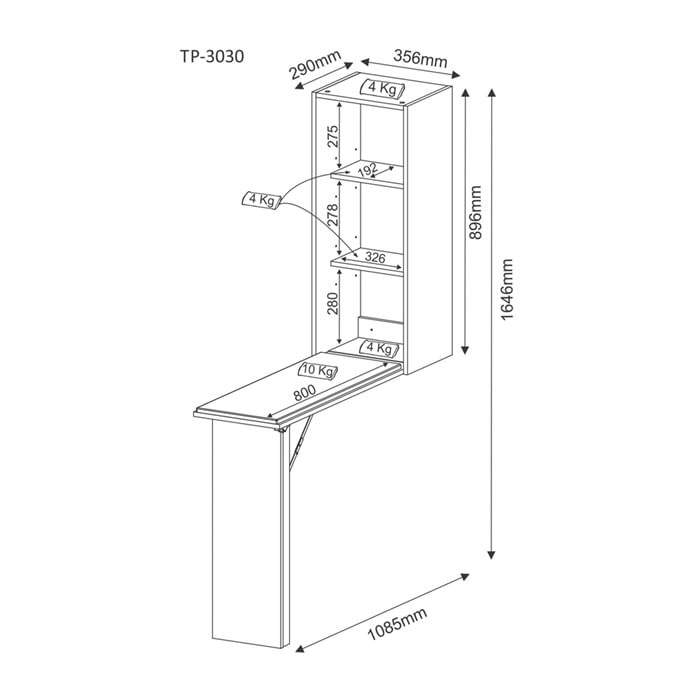 Tabua de Passar Roupa Retratil TP3030 Branco Tecno Mobili - Carrefour