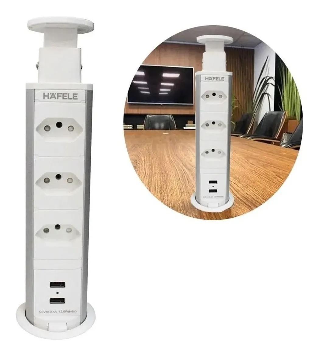 Totem Retratil Hafele Plug-up 3t/2-usb 110-250v Branca - Carrefour