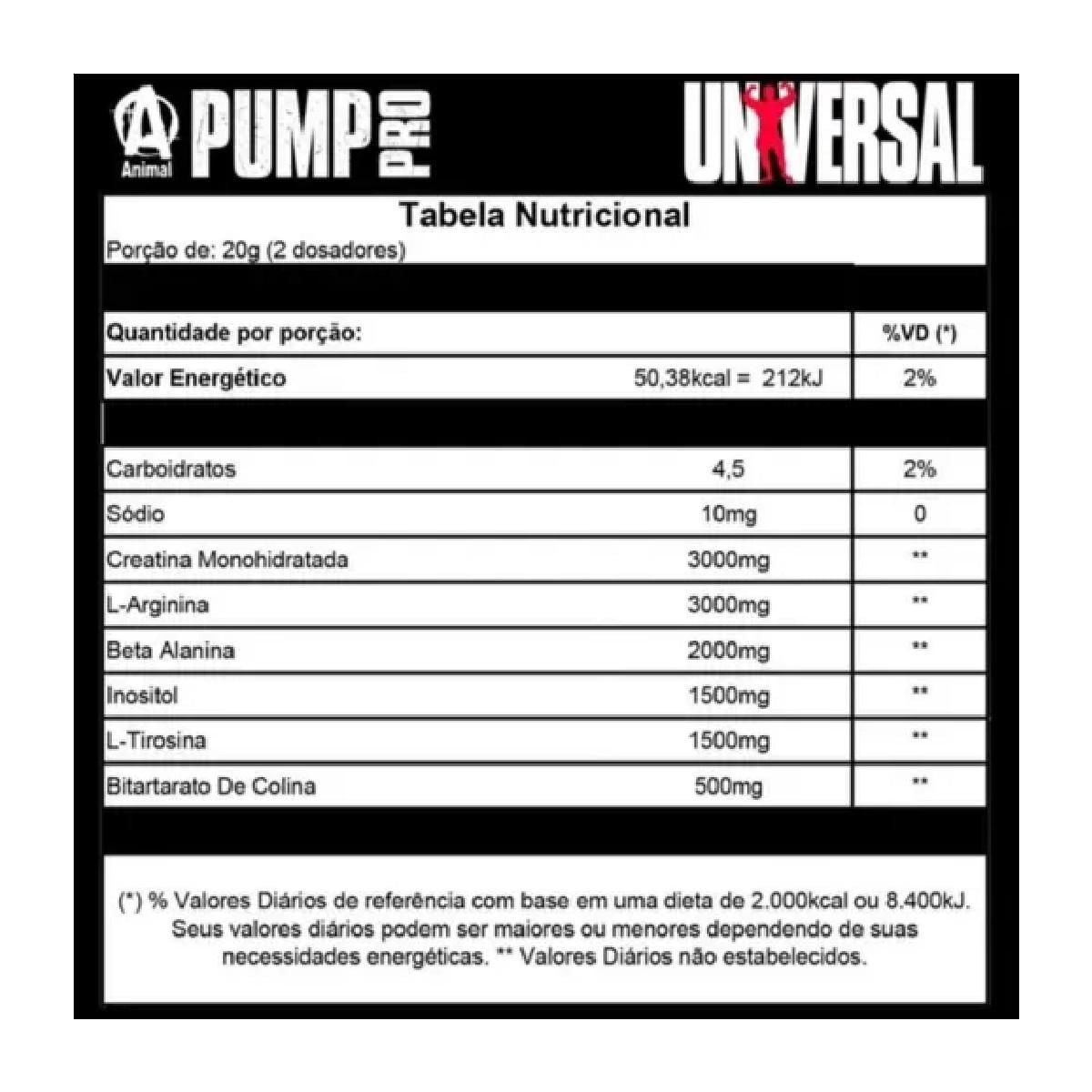 Pré Treino Animal Pump Pro 600g Universal Framboesa E Menta - Carrefour