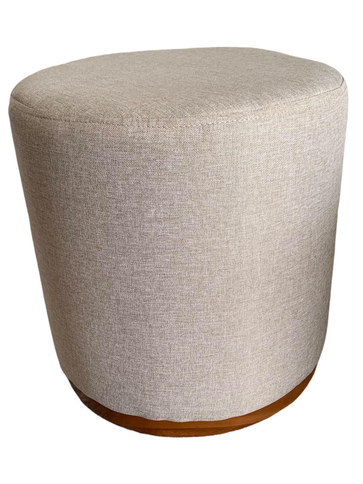 Puff Redondo Saturno Linho Bege - Carrefour