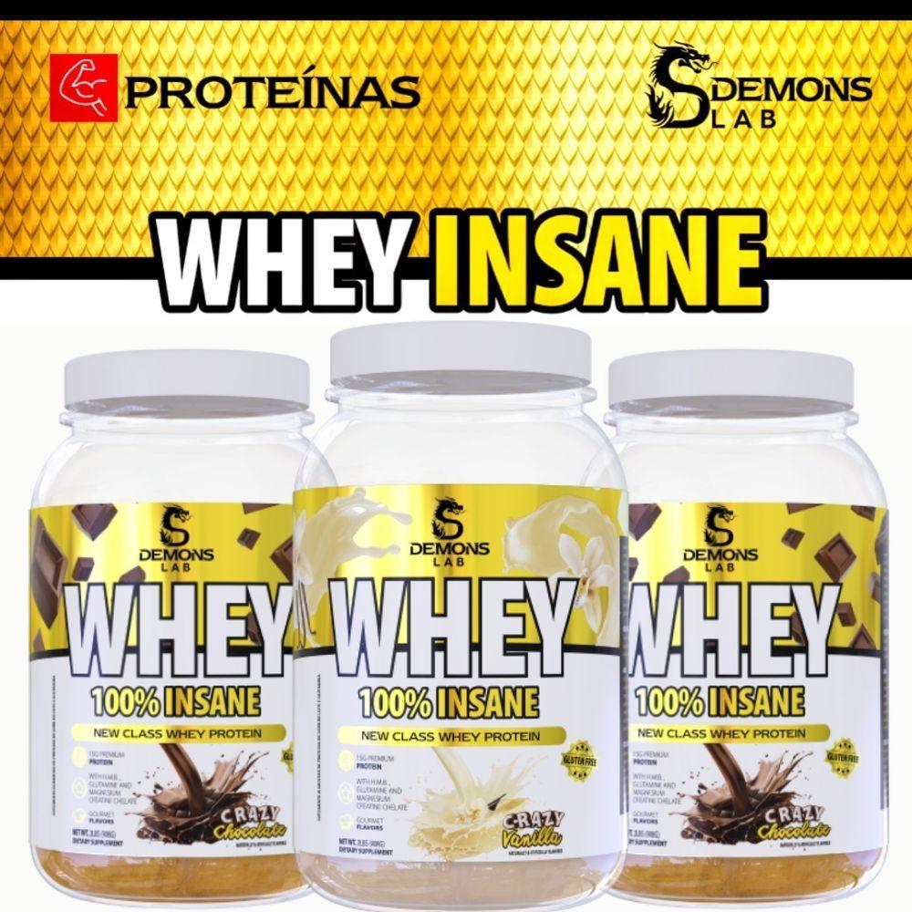 Whey 100% Insane 908g Whey Protein Demons Lab- Crazy Vanilla - Carrefour