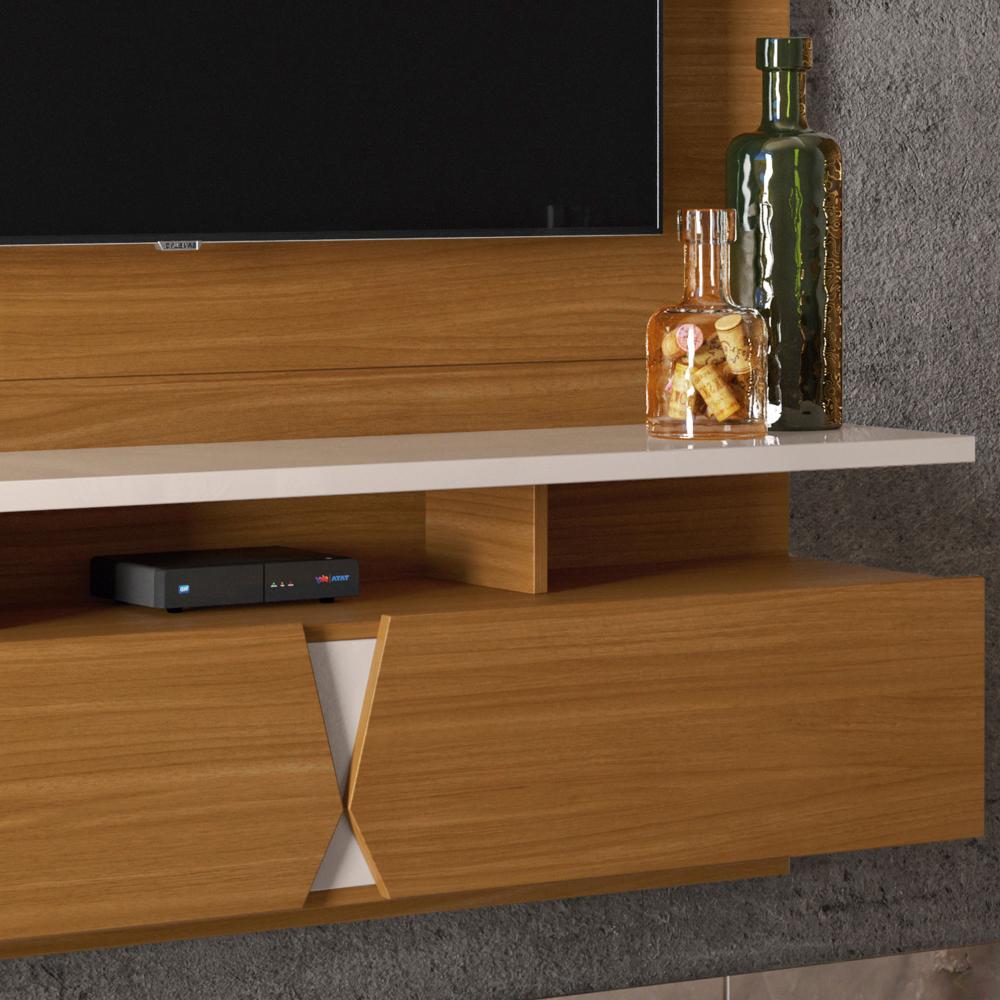 Painel Para Tv 55 Polegadas Off White Perolizado E Marrom Imola Lukaliam - Carrefour