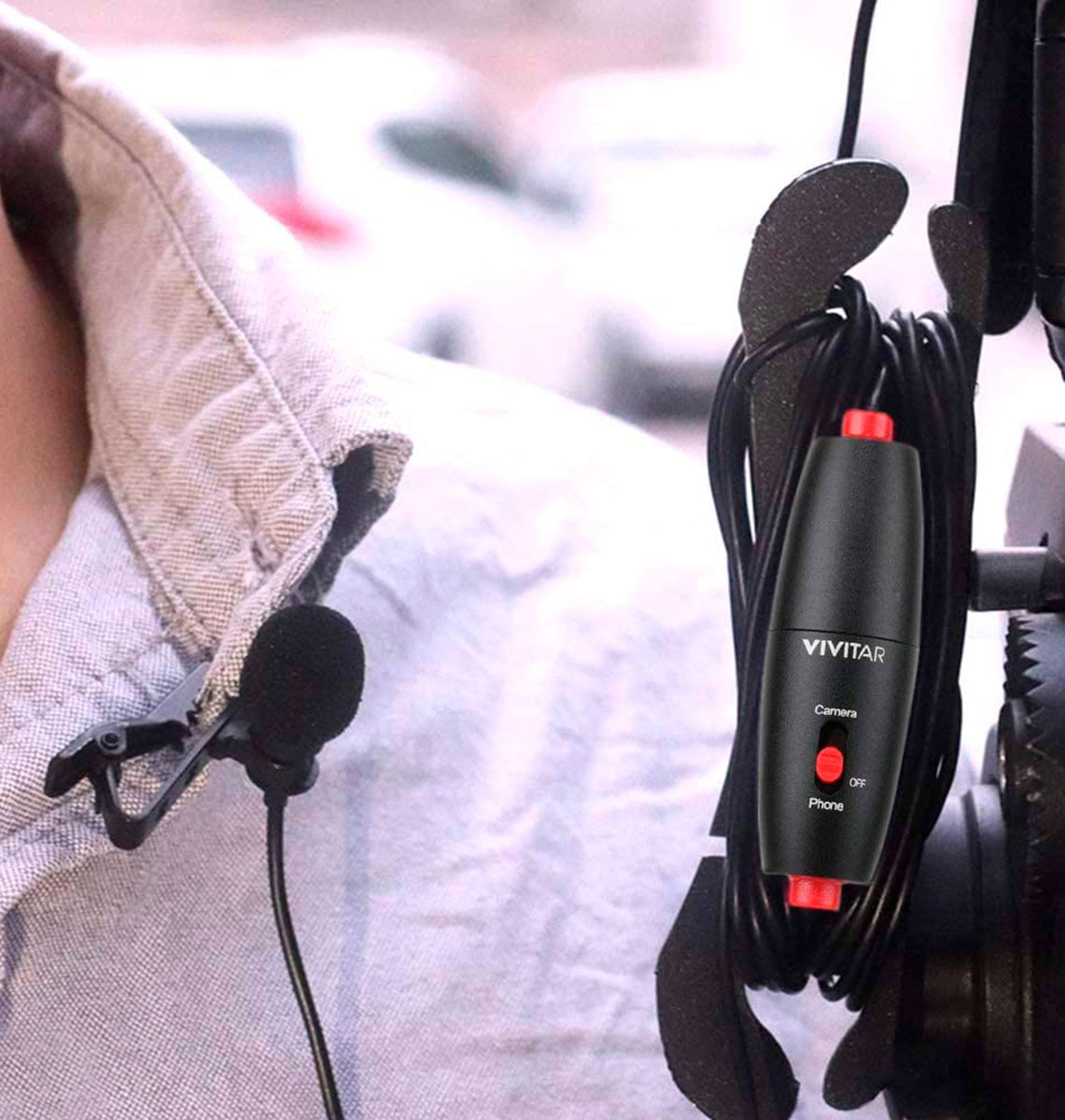 Microfone Vivitar Vlogger Profissional Com Cabo De 6m E Adaptador Usb ...