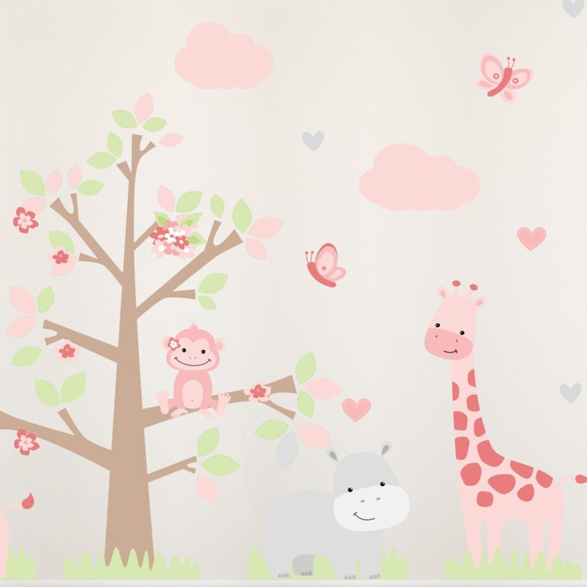 Adesivo de Parede Infantil para Quarto Safari Menina - Carrefour