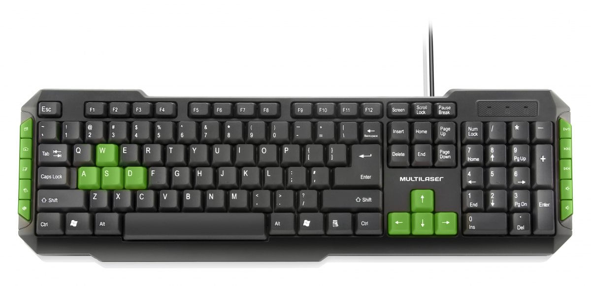 Teclado Multilaser Multimidia Gamer Teclas Verdes Usb - Tc201 - Carrefour
