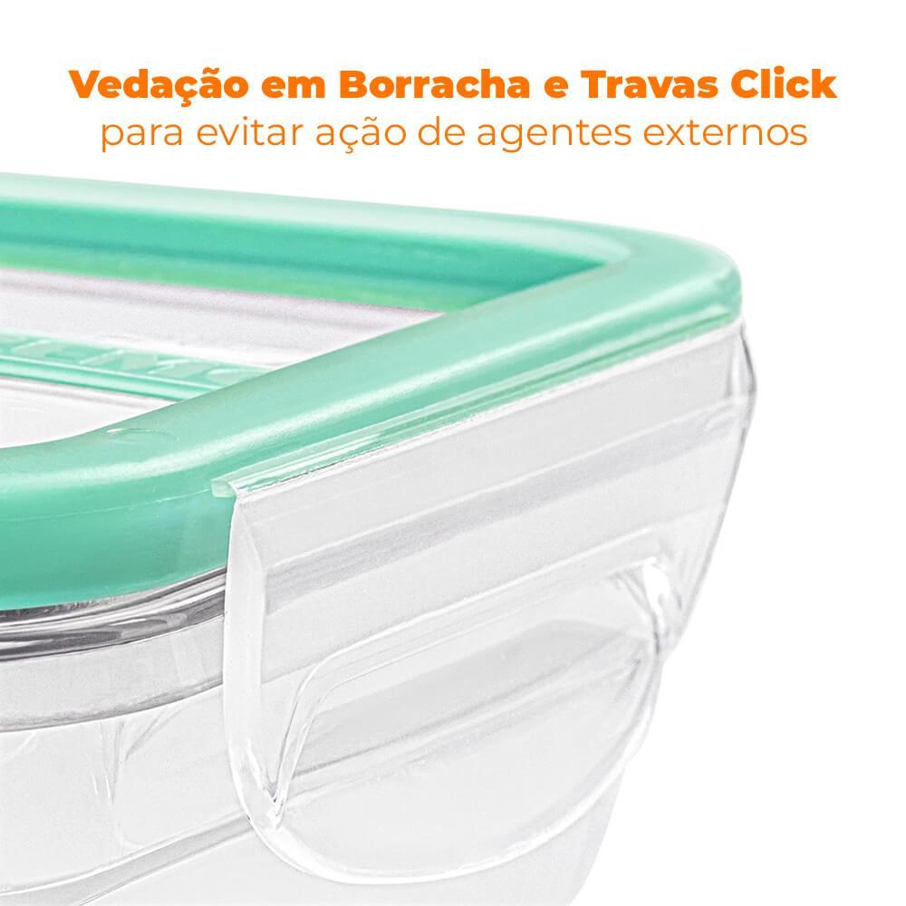Pote Hermético Com Trava Freshy De Plástico 820ml Verde - Sanremo - Carrefour