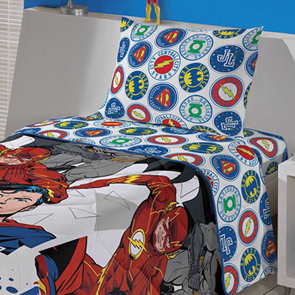 Edredom Infantil Liga da Justiça Lepper Dupla Face - Carrefour