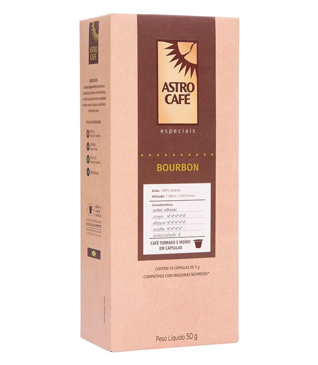 Café Astro Bourbon em cápsula 10 unidades Astro Bourbon Cápsula - 10 un ...
