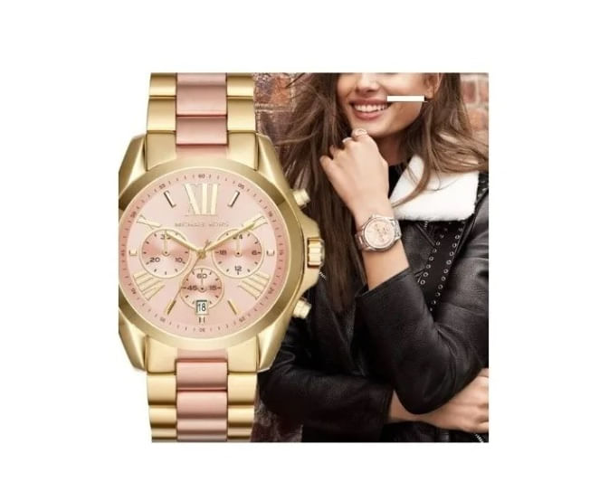 Relógio Feminino Michael Kors Mk6359 Rosa Dourado 43mm - Carrefour