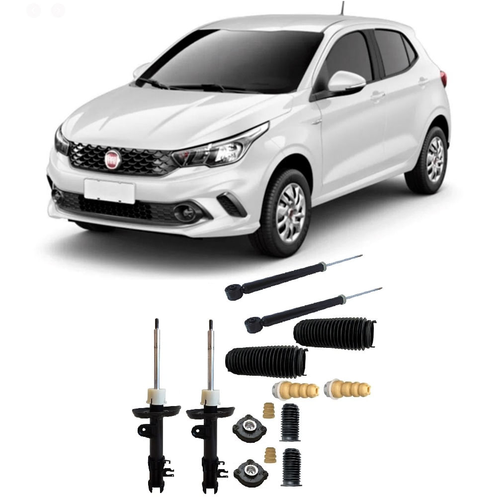 04 Amortecedores + 04 Kits Batentes Fiat Argo 2016 Até 2020 ...