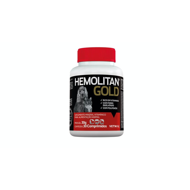 Suplemento Vetnil Hemolitan Gold - 30 Comprimidos - Carrefour