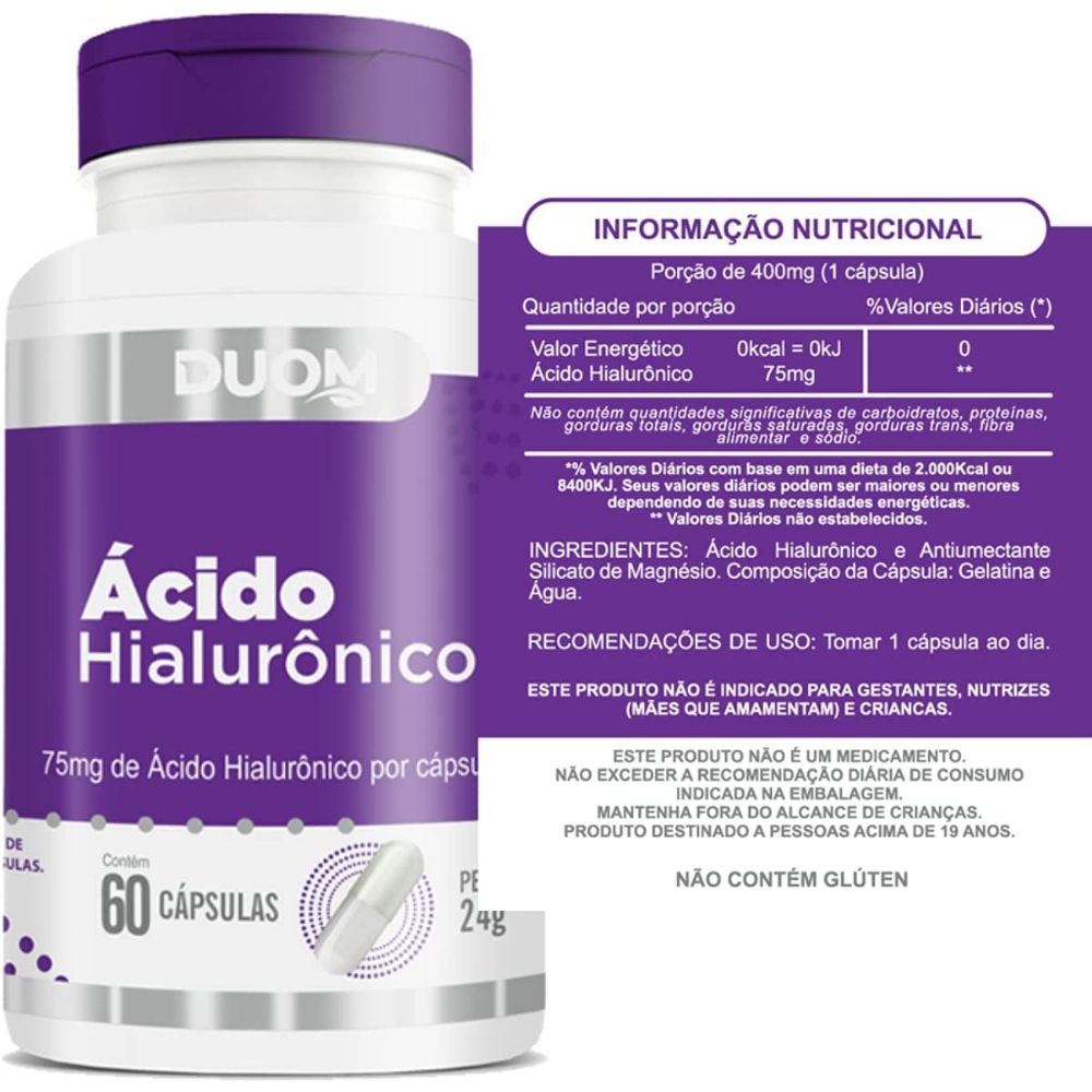 Suplemento Em Cápsula Ácido Hialuronico 75mg 60 Cápsulas - Carrefour