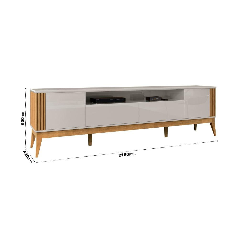 Rack 2 Portas 2 Gavetas Com Painel Para Tv Até 75 Polegadas Ripado Munique 218cm - Carrefour