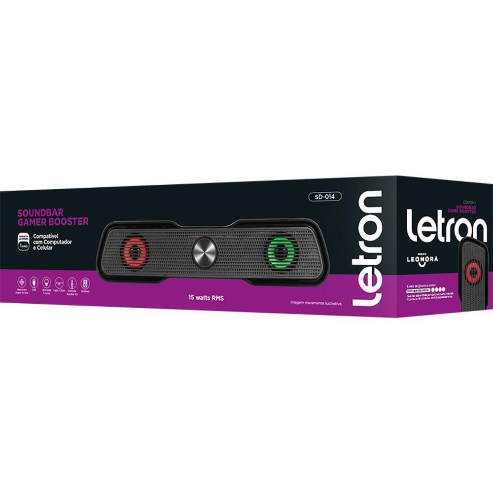 Caixa De Som P/ Computador Letron Soundbar Gamer C/led - Carrefour