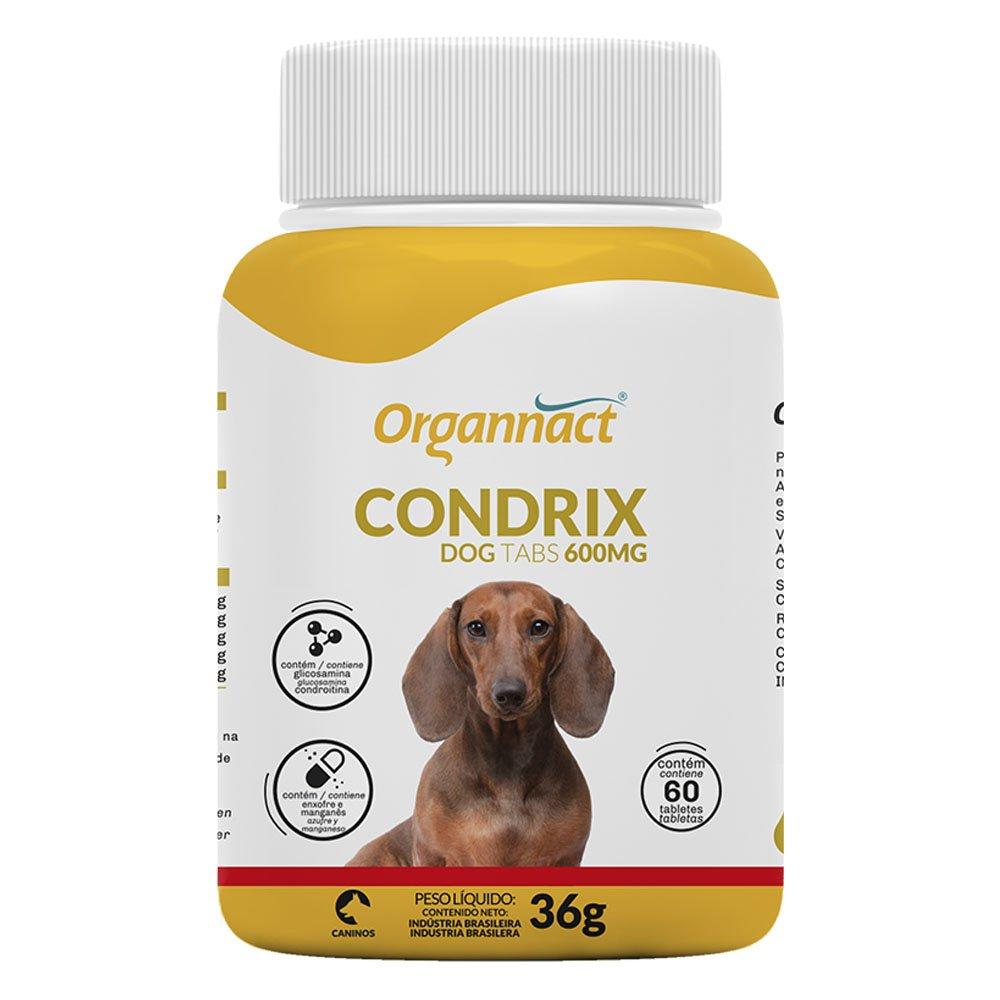 Suplemento Organnact Condrix Dog Tabs Com 60 Tabletes 600 Mg - 36 G ...