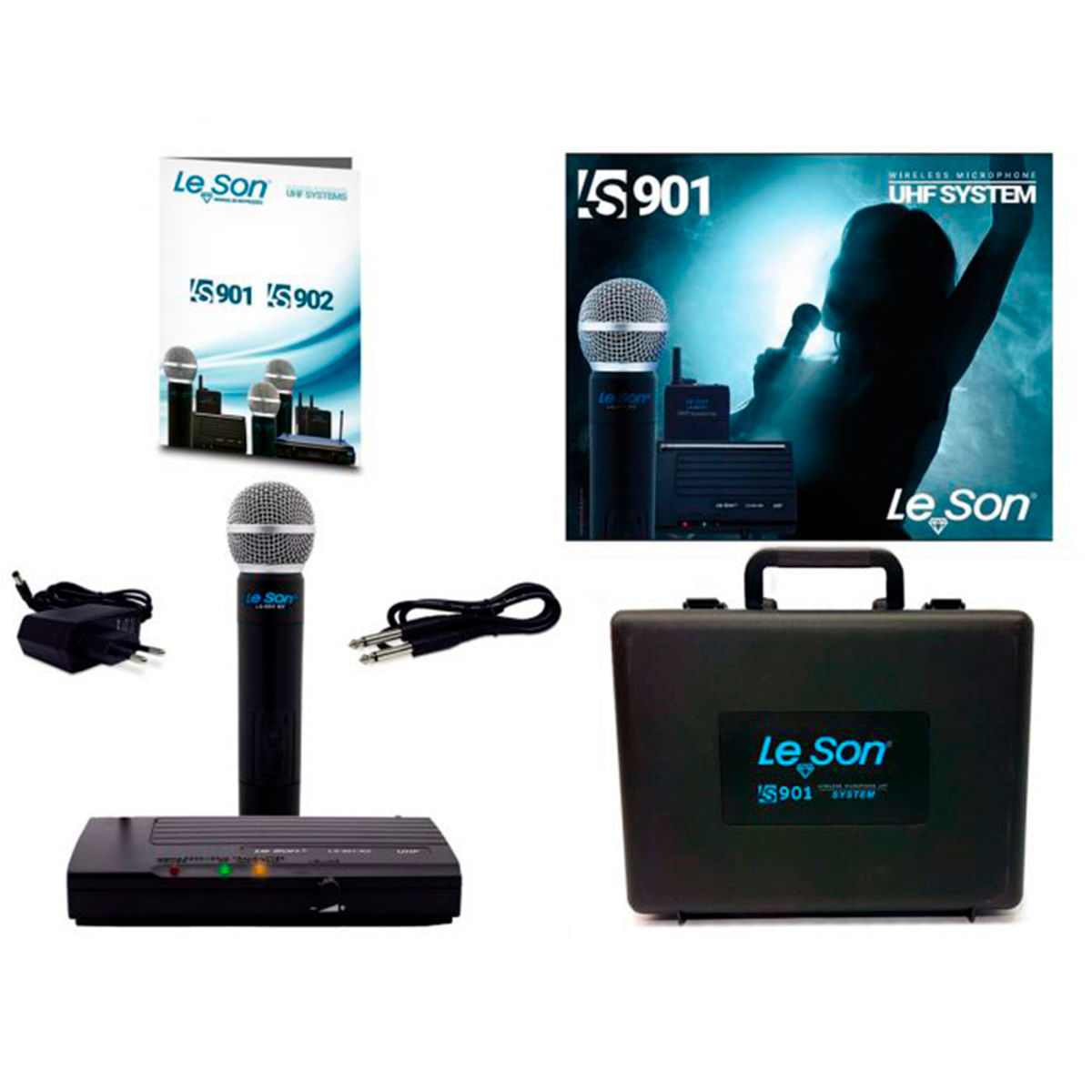 Microfone de mão sem Fio UHF LS-901 HT - Leson - Carrefour