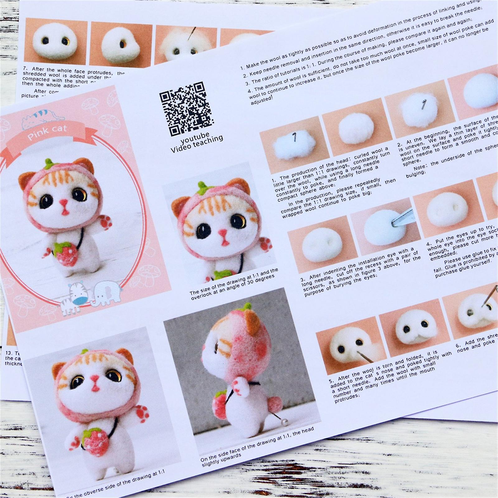 Bonito Gato Padrão Handmade Diy Poke Lã Feltros Material Produ - Carrefour