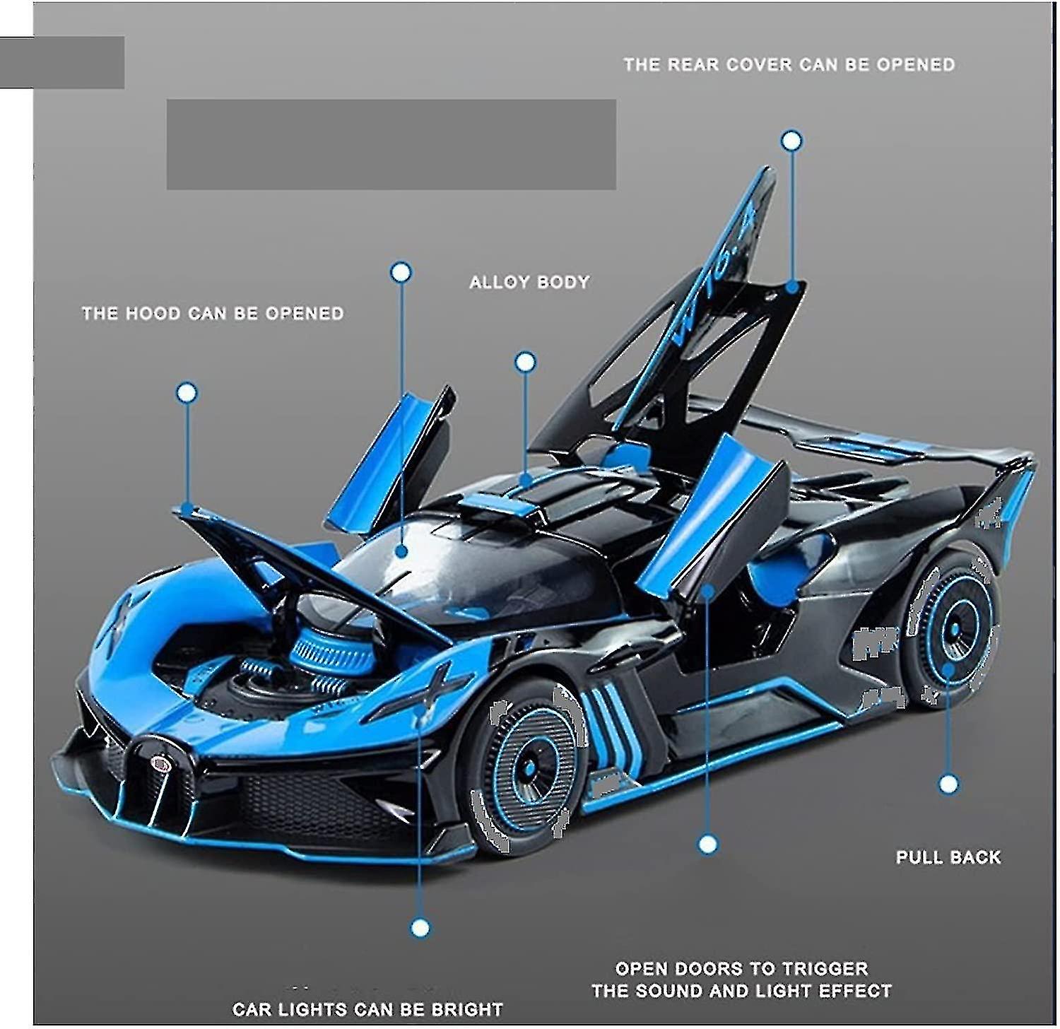 Para Bugatti Bolide Supercar Simulation Metal Vehicle Racing - Carrefour