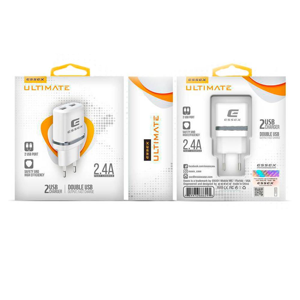 Carregador Duplo Usb Universal Bivolt 2.4a Essex Ultimate Ech-101br ...