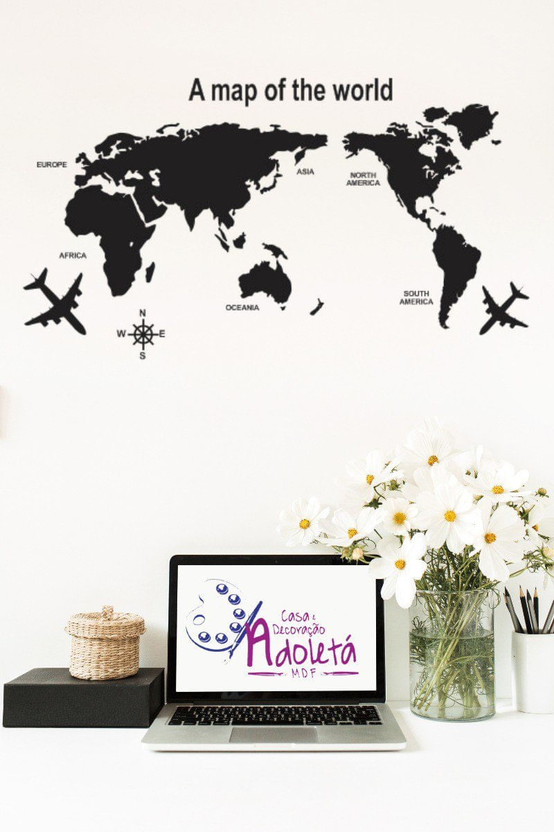 Quadro Mapa Mundi em MDF 3 mm - Carrefour