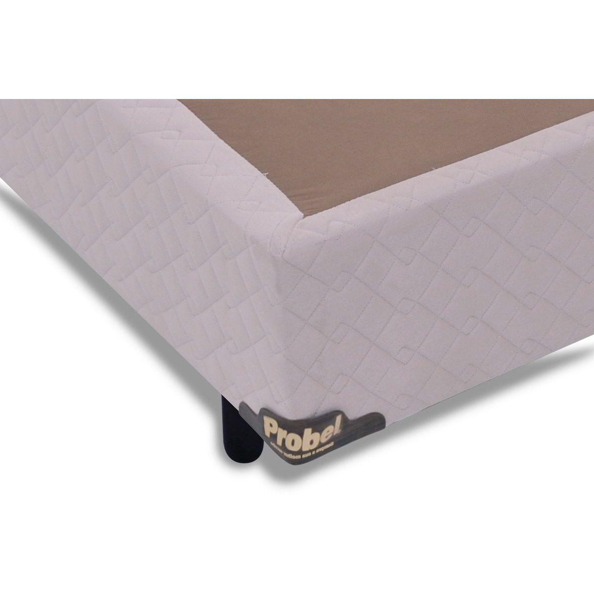 Cama Box Base Queen Universal Suede Marfim (158x198x25) - Probel ...