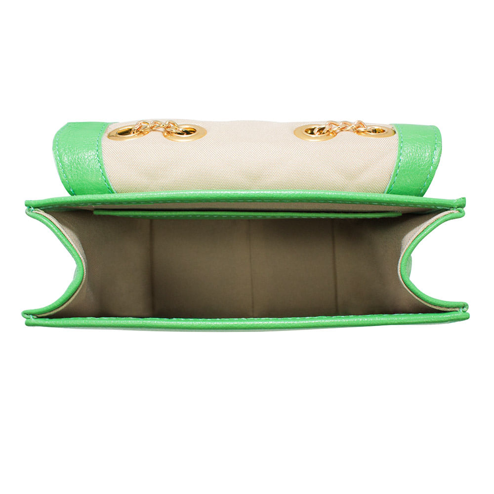 Bolsa De Couro Menor Verde Alça Correntes Hendy Bag - Carrefour