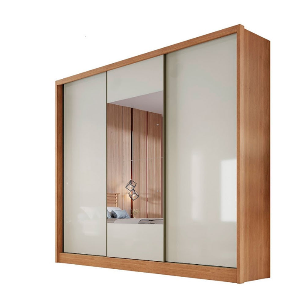 Guarda Roupa 3 Portas De Correr 6 Gavetas C/ Espelho Arezzo Novo ...