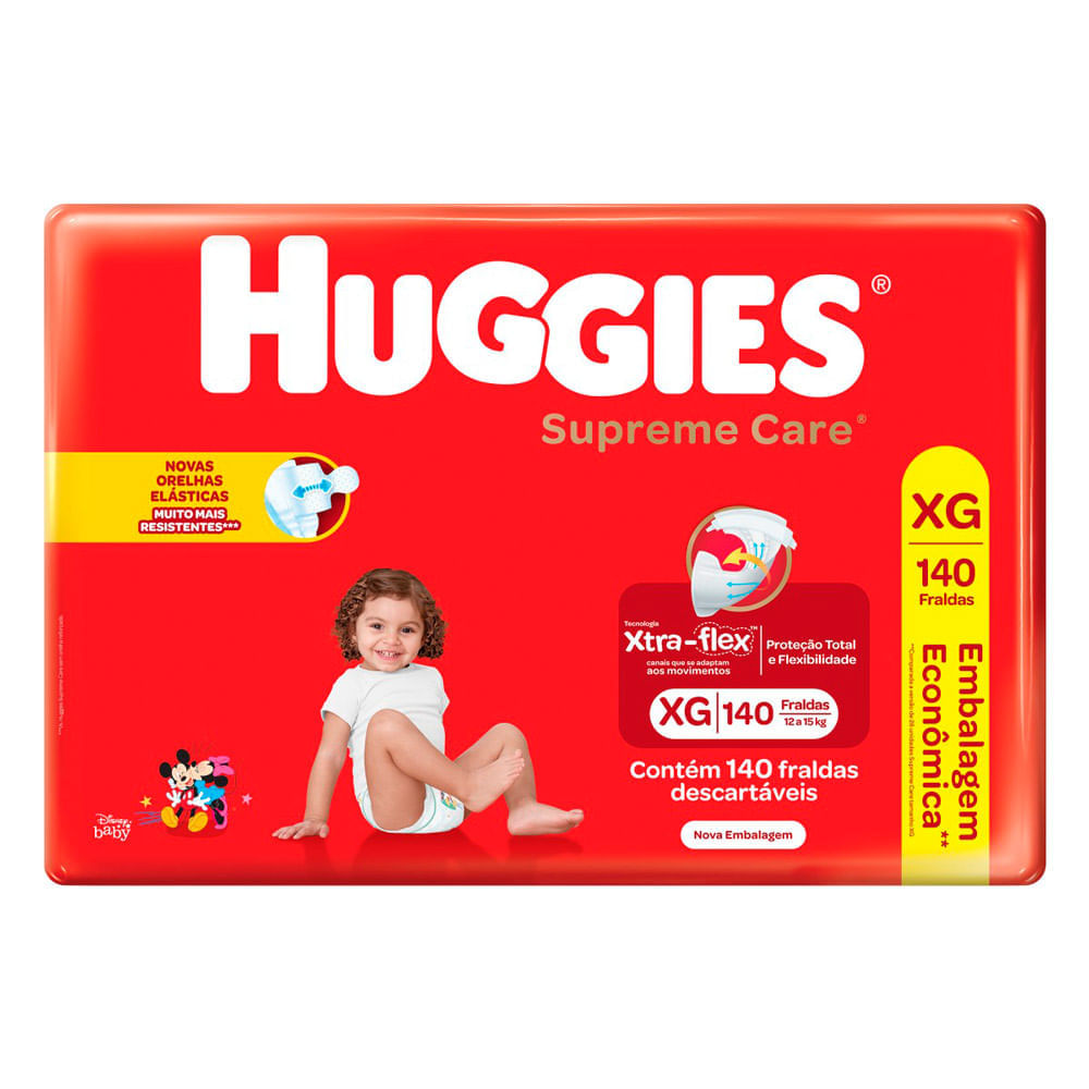 Fralda Huggies Supreme Care Tamanho Xg 140 Fraldas Descartáveis - Carrefour