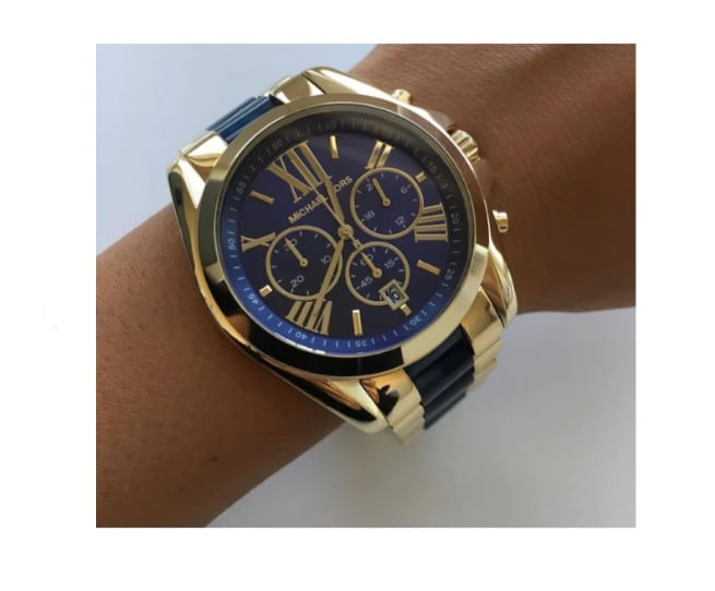 Relógio Mk6268 Bradshaw Com Mostrador Azul Cronógrafo 43mm - Carrefour