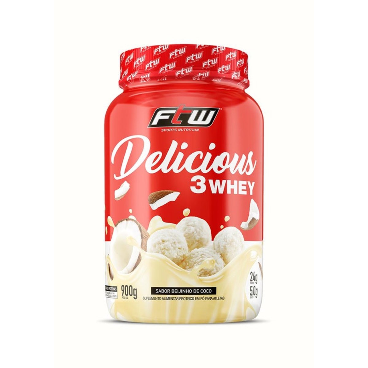 Whey Delicious Ftw 900G Beijinho De Coco + Coqueteleira 600Ml - Carrefour