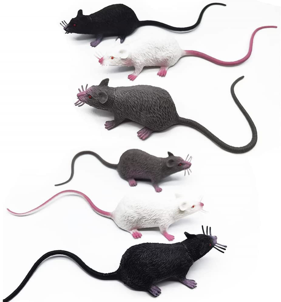 Conjunto De 6 Brinquedos De Rato Realista, Brinquedo Modelo De Rato ...
