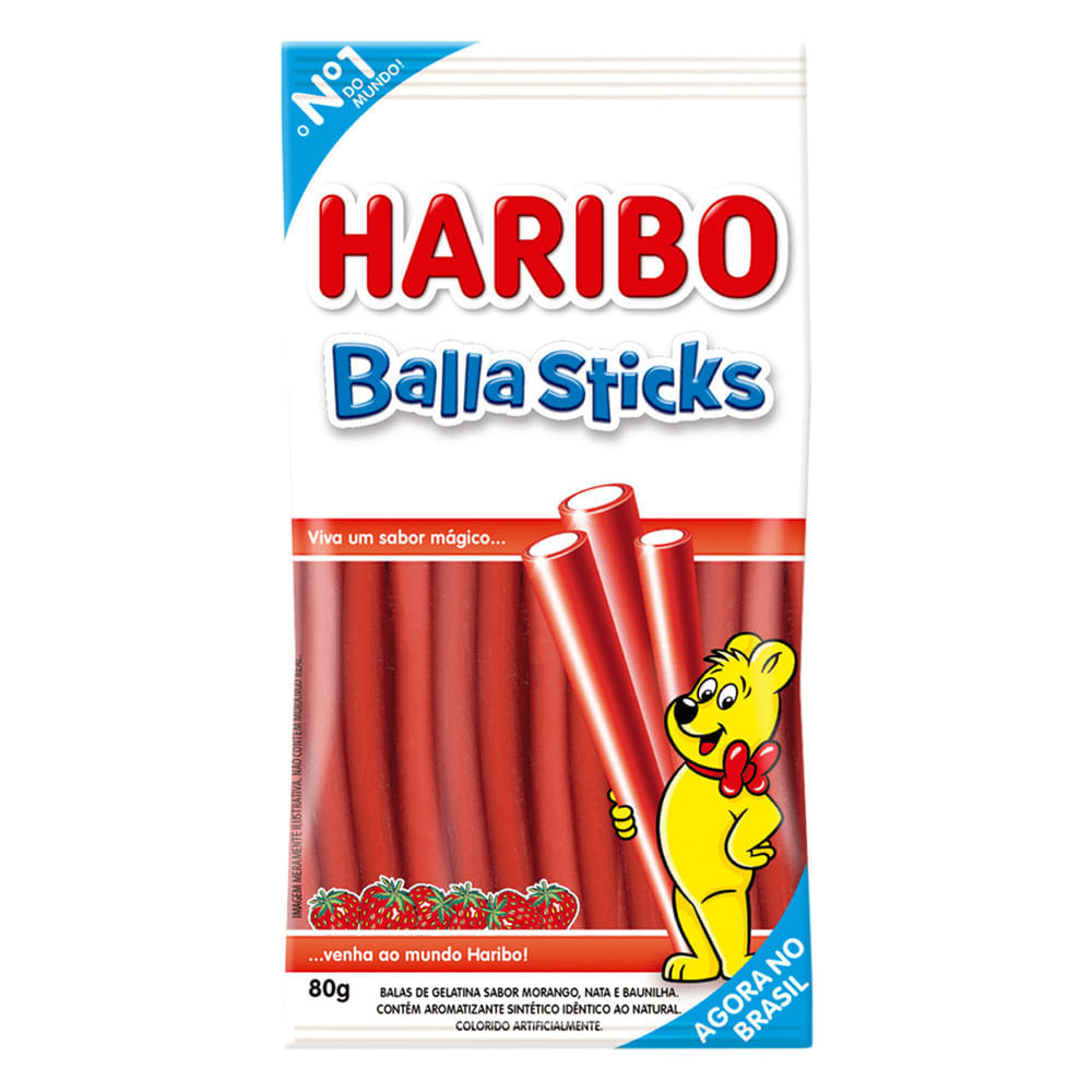 Balas Haribo Balla Sticks Morango 80g - Carrefour
