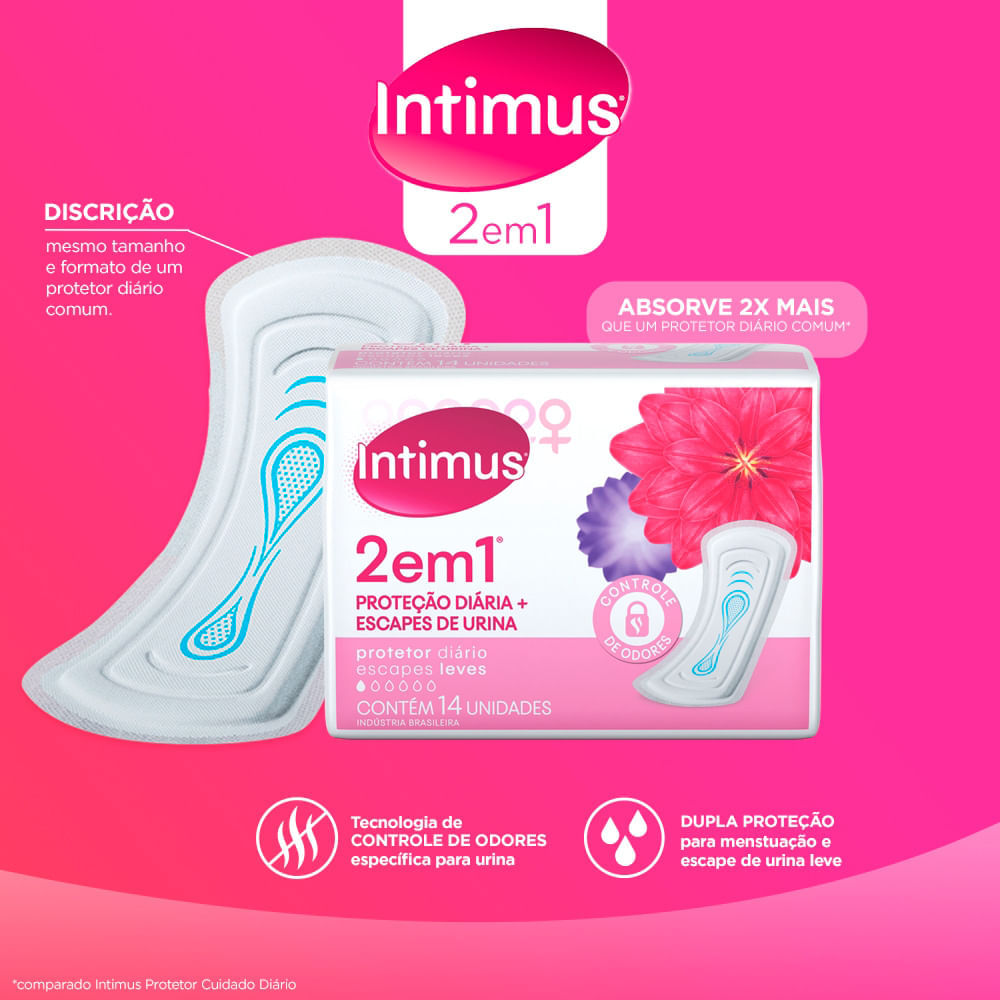 Absorvente Intimus Proteção 2 Em 1 Com 14 Unidades - Carrefour
