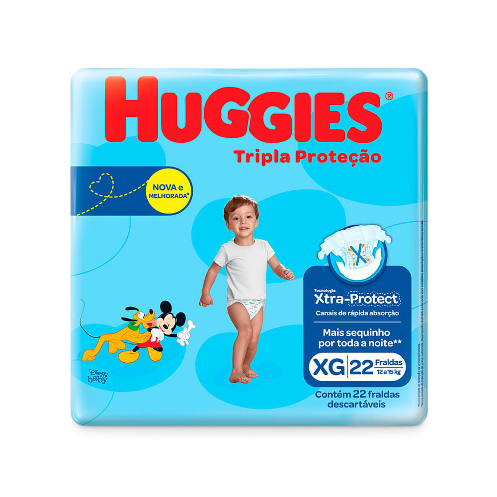 Fralda Huggies Tripla Proteção Tamanho Xg Pacote Jumbo 22 Unidades ...