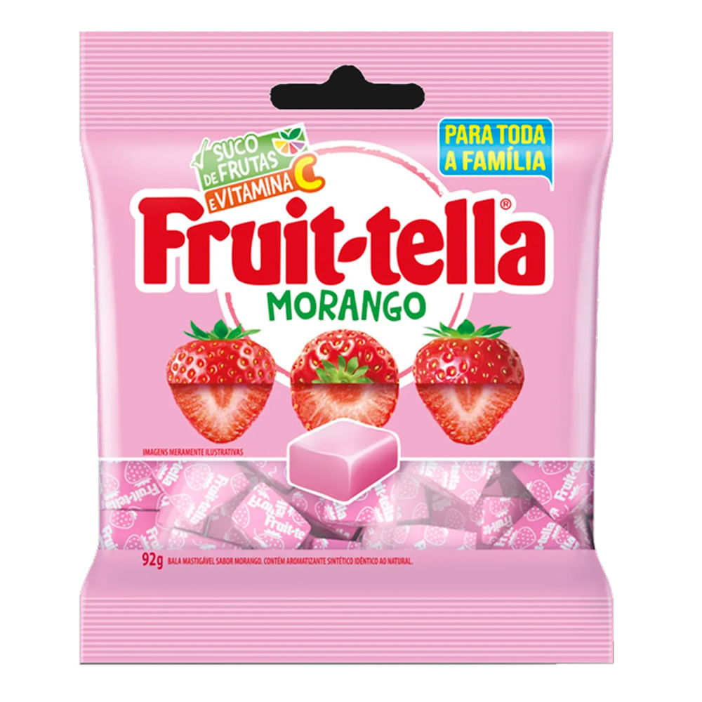 Bala Fruit-tella Morango Suco De Fruta E Vitamina C 92g - Carrefour