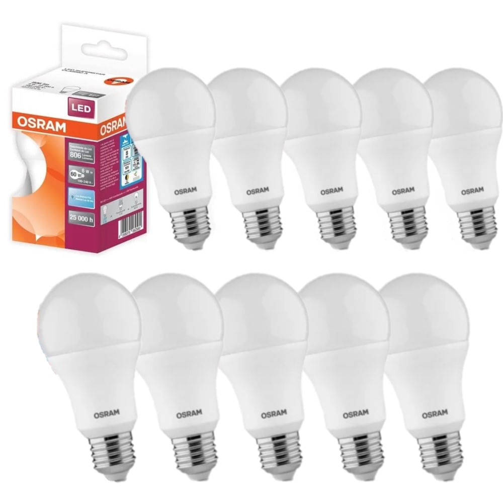 Kit 10 Lâmpadas Led 8w Bulbo Soquete E27 Biv Casa Comercio - Carrefour