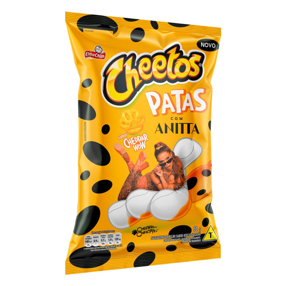 Cheetos Elma Chips Patas Com Anitta Sabor Cheddar Wow 61g - Carrefour