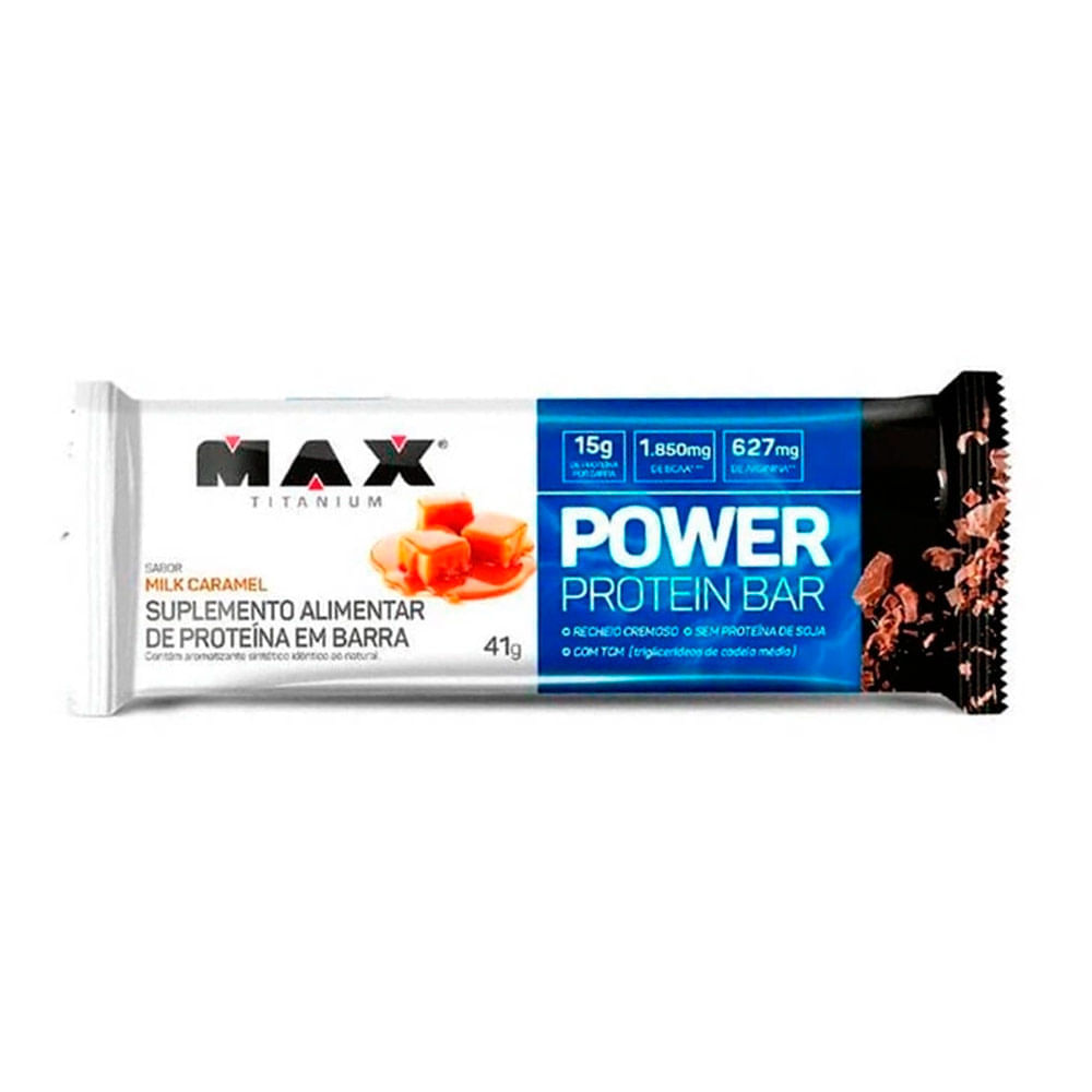 Barra De Proteína Max Titanium Power Protein Bar Sabor Milk Caramel 41g ...