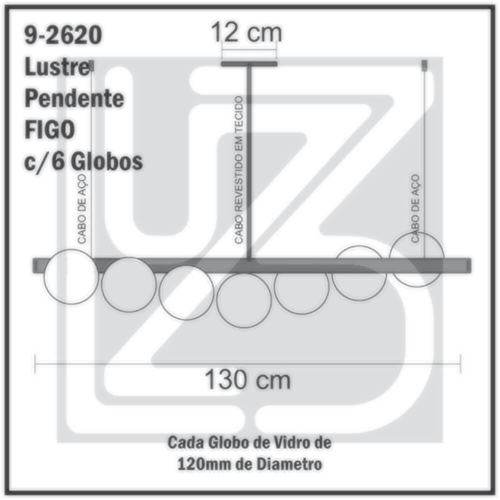 Lustre Pendente Figo Prata - 9 Globos Esfera De Vidro Branco - Carrefour