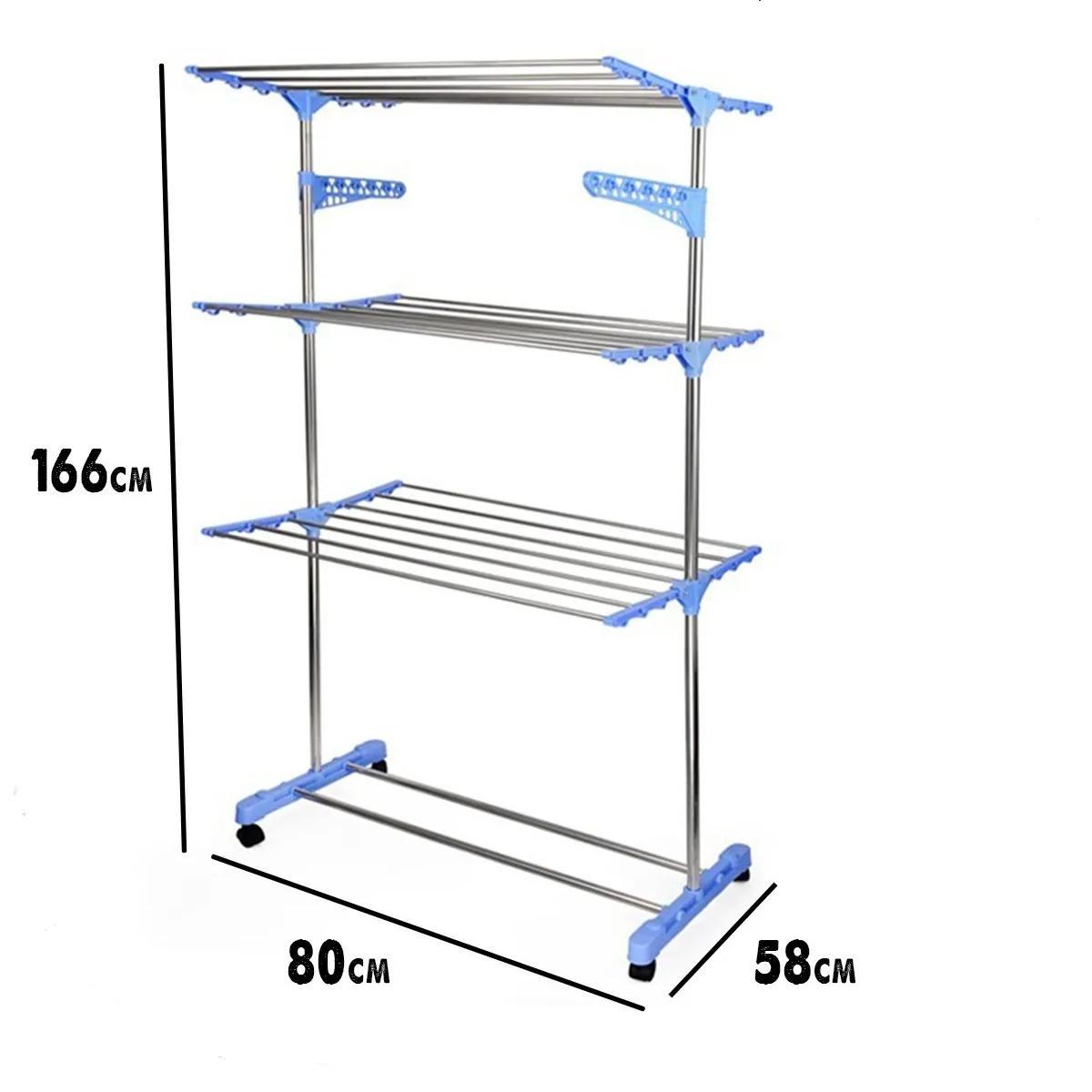 Varal Para Roupas Dobrável De Aço Inoxidável Chão C Rodinhas - Carrefour